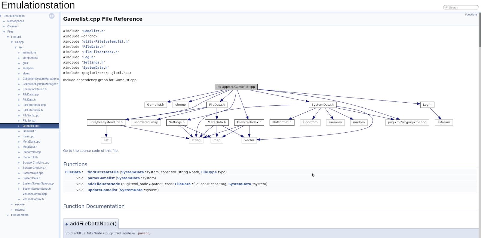 Static Class Diagram and Call Graph for ES - RetroPie Forum